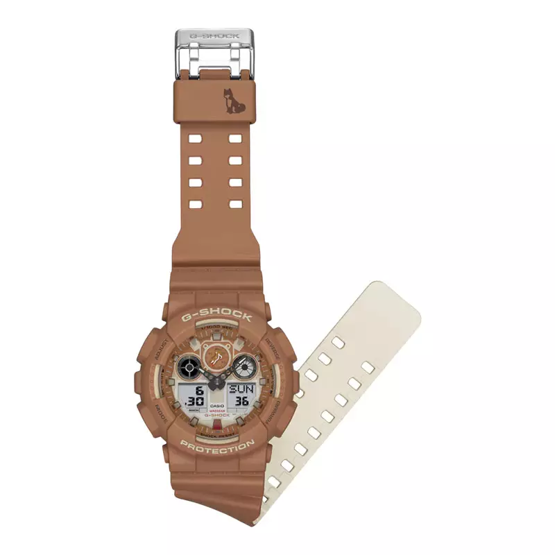 Jual Casio Jam Tangan Pria Casio G-Shock GA-100SHB-5AJR Shiba Inu Brown ...