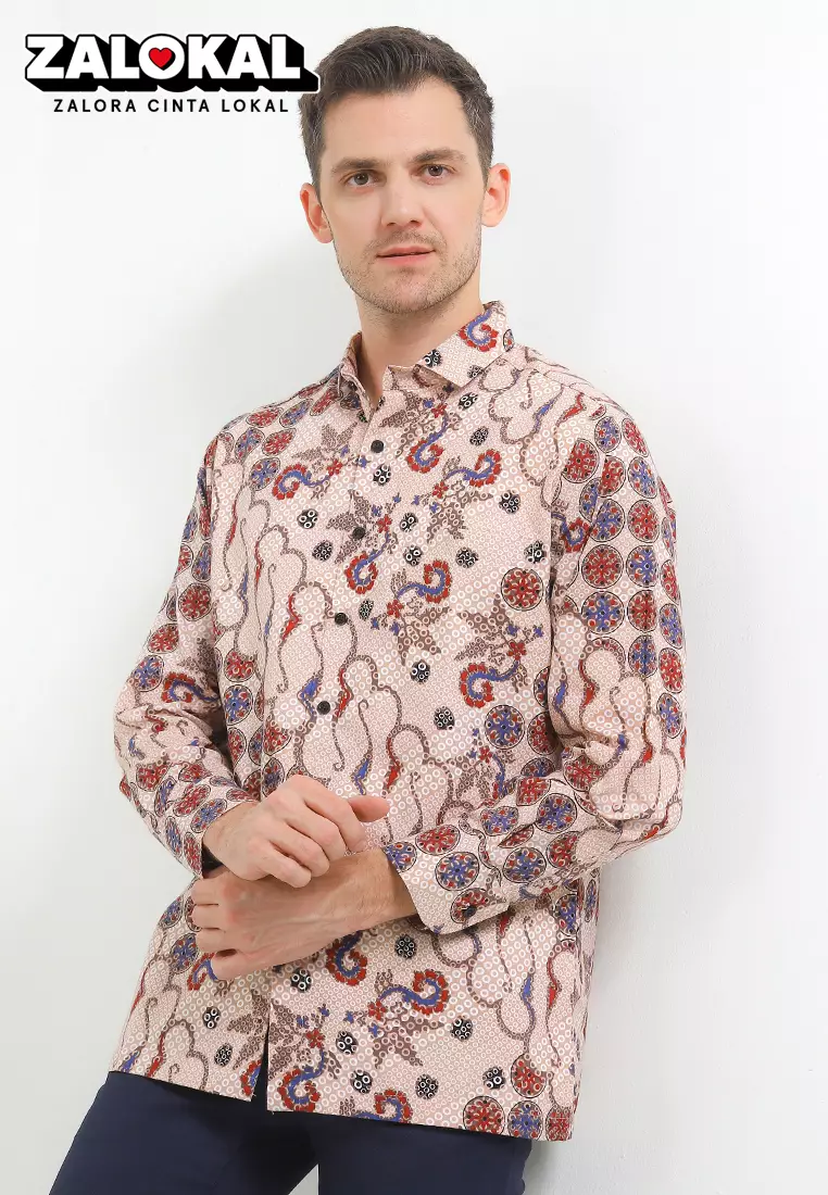 Jual ARJUNA WEDA Kemeja Body Fit Batik Jlamprang Gajah Uling Original ...