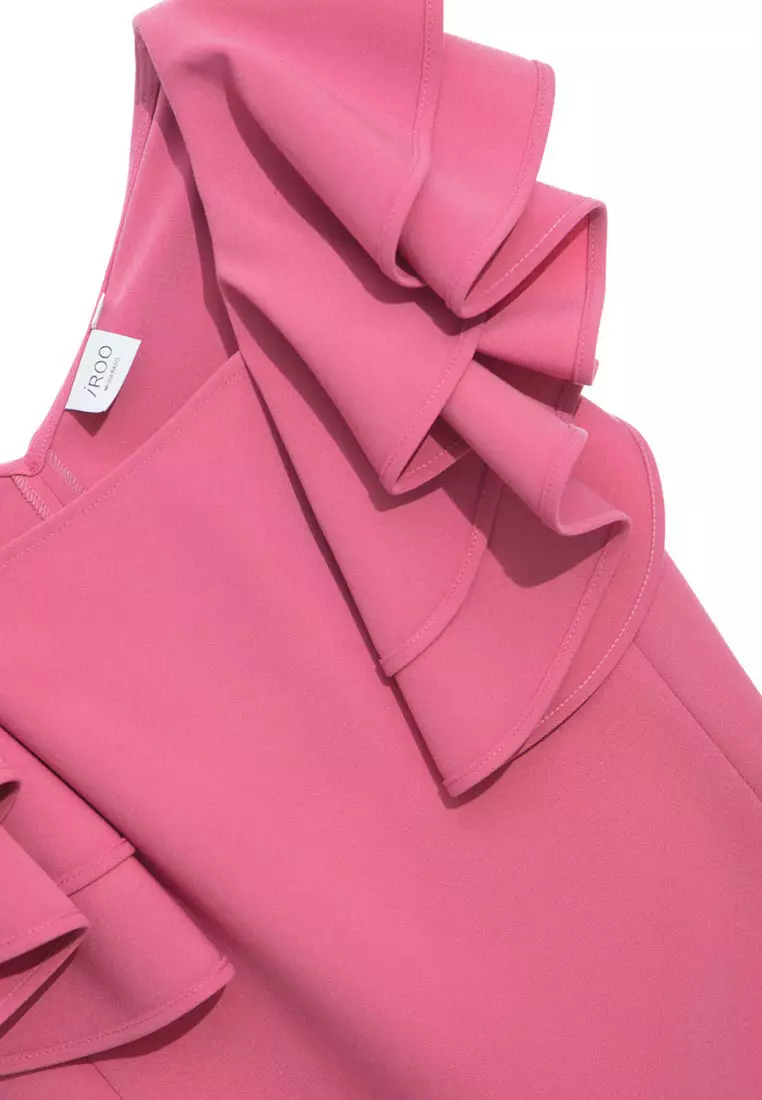 Buy iROO Cascading Ruffle Pink Top 2025 Online | ZALORA Philippines