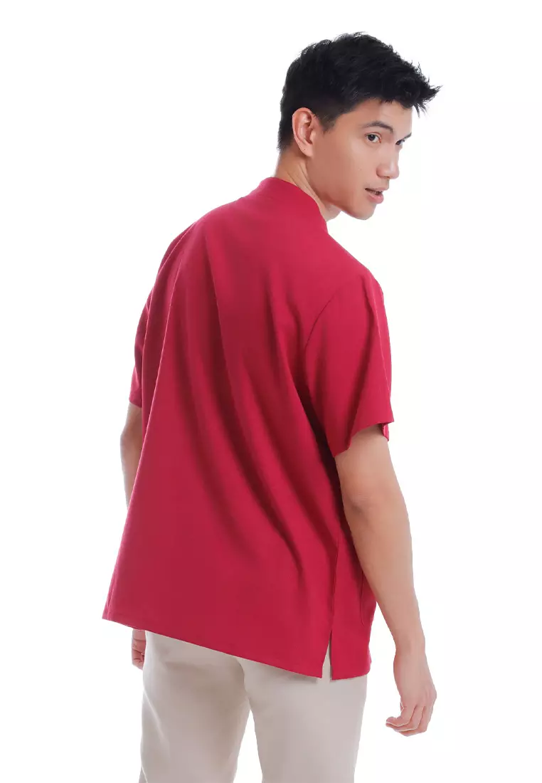 Buy Alain Delon Alain Delon Mens CNY Tang Fu Jacquard Short Sleeve ...
