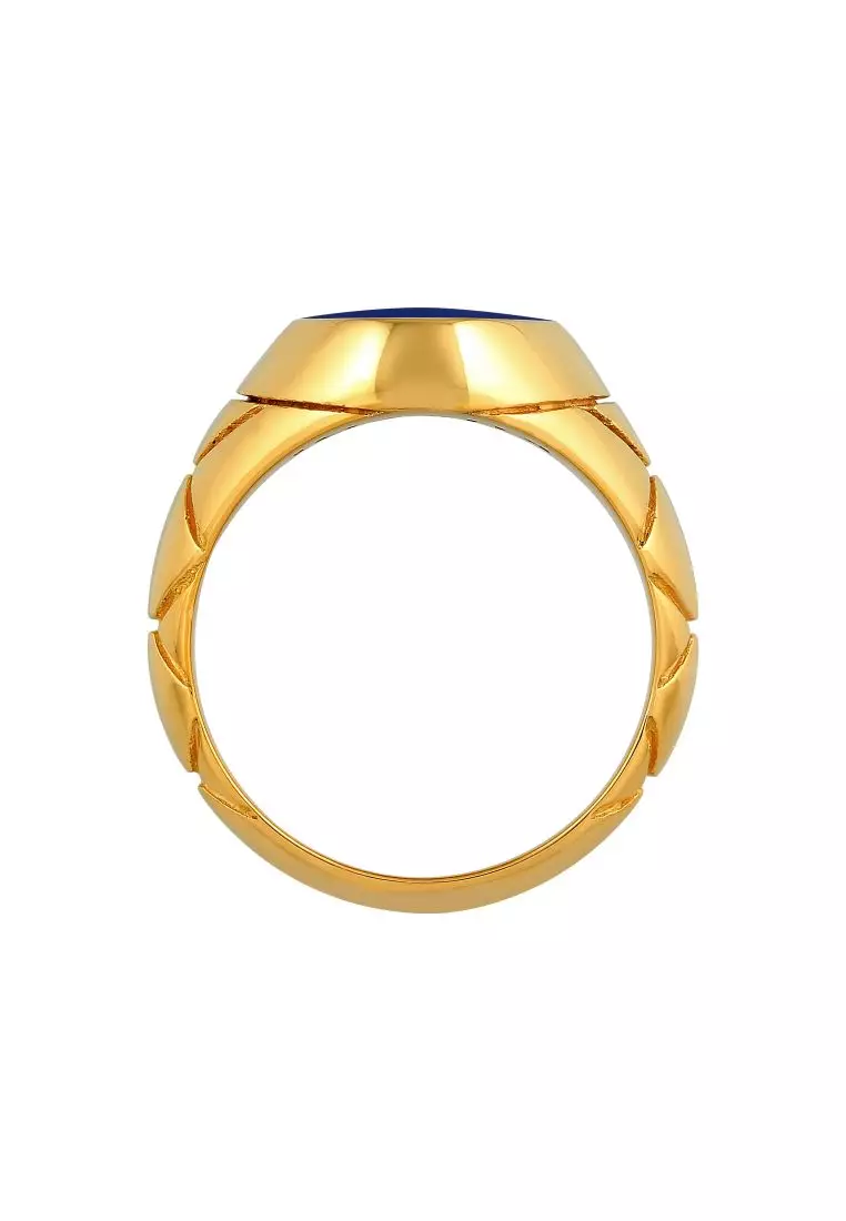 Buy Kuzzoi Men's Silver Navy Enamel Dome Signet Ring – Gold-Plated 2026 ...