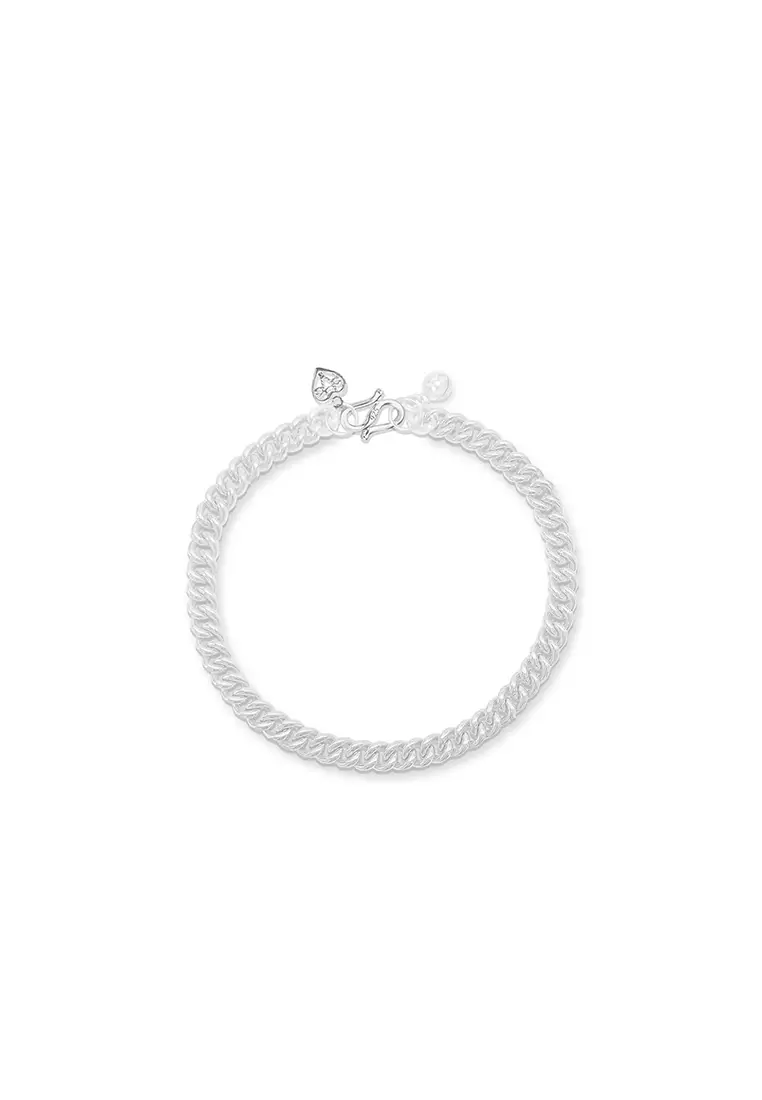 Buy MJ Jewellery 925 Sterling Silver Solid Curb Chain Anklet SK006 (1 ...