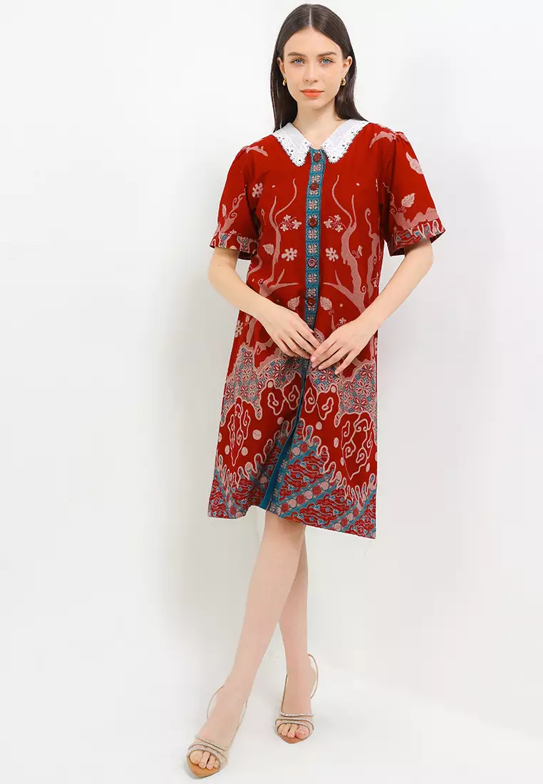 Jual Krisna Batik Agnes Dress Batik Katun Wanita Original 2025 | ZALORA Indonesia