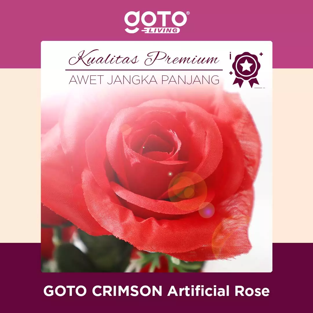 Jual Goto Living Goto Crimson Bunga Hias Mawar Teratai Buket Plastik ...