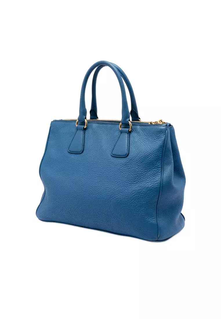 Buy Prada Pre-Loved Prada Vitello Daino Double Zip Convertible Tote ...