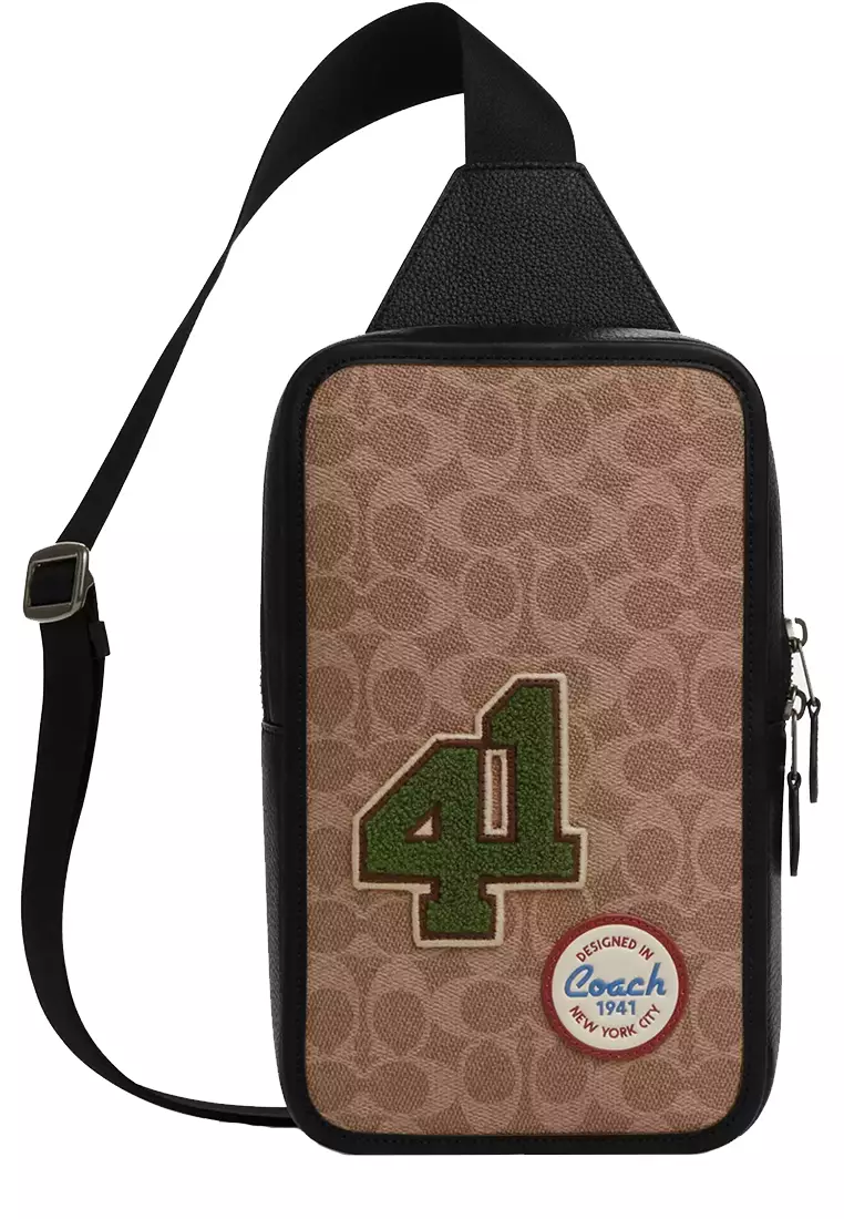 Buy Coach Sullivan Pack Bag In Signature Canvas With Patches in Tan ...