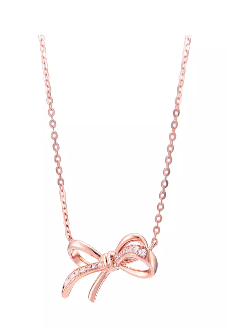 Buy LITZ [ Free Necklace ] LITZ 18K Rose Gold Diamond Pendant YF-D ...