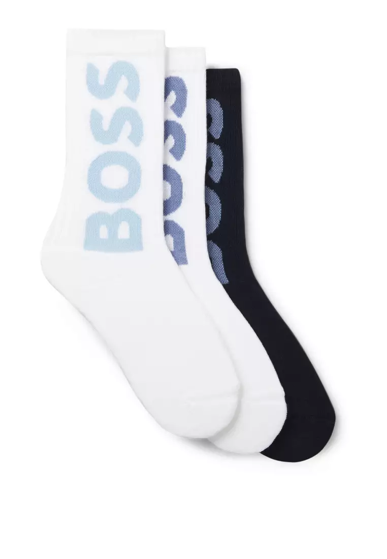 Buy BOSS Large Logo Crew Socks 3 Pack - BOSS Mainline Online | ZALORA ...