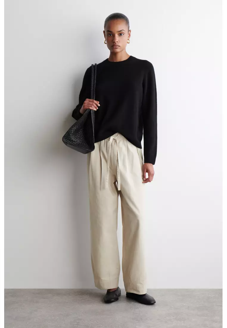 Buy COS COTTON TAPERED DRAWSTRING TROUSERS 2026 Online | ZALORA