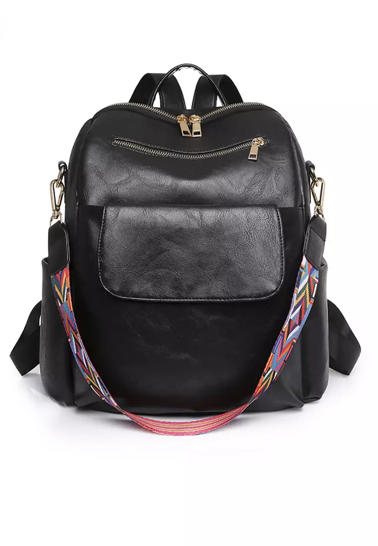 Buy ZITIQUE Simple synthetic leather backpack Online | ZALORA Malaysia