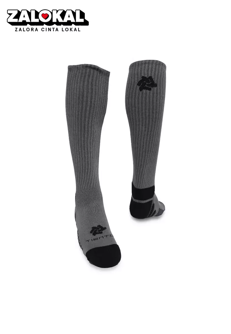Jual Tiento Tiento Long Compression Socks To Go Grey Kaos Kaki Olahraga ...