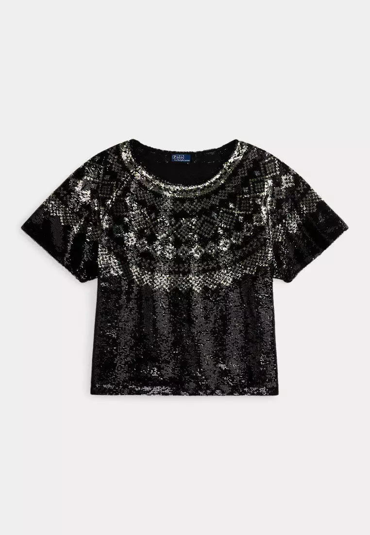 Buy Polo Ralph Lauren Fair Isle Sequined Tee 2026 Online | ZALORA