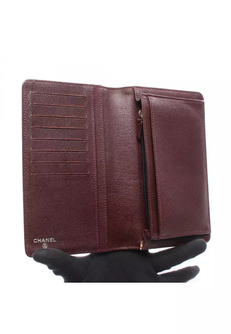 Buy Chanel Pre-Loved Chanel Bicolore Bi-fold Long Wallet leather black ...