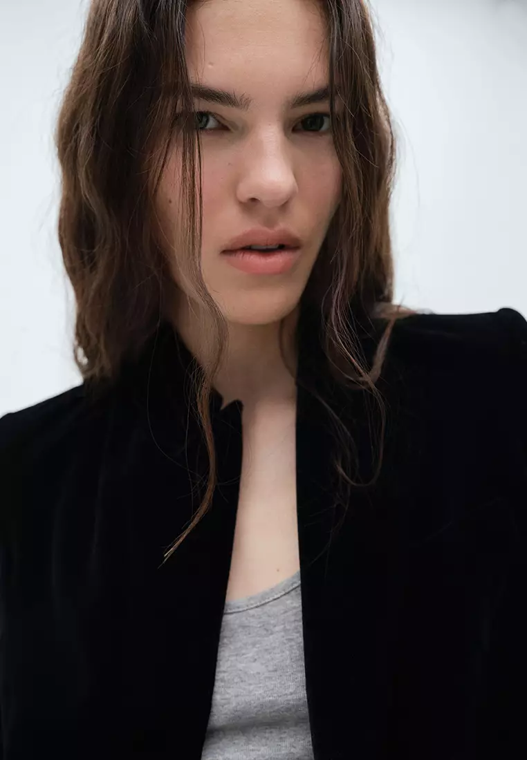 線上選購 Mango Velvet Blazer | ZALORA 台灣