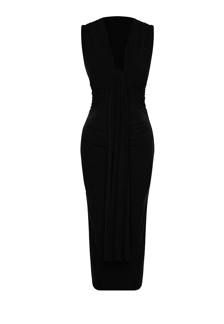 Jual Trendyol Slit Ruched Midi Dress Original 2024 Zalora Indonesia
