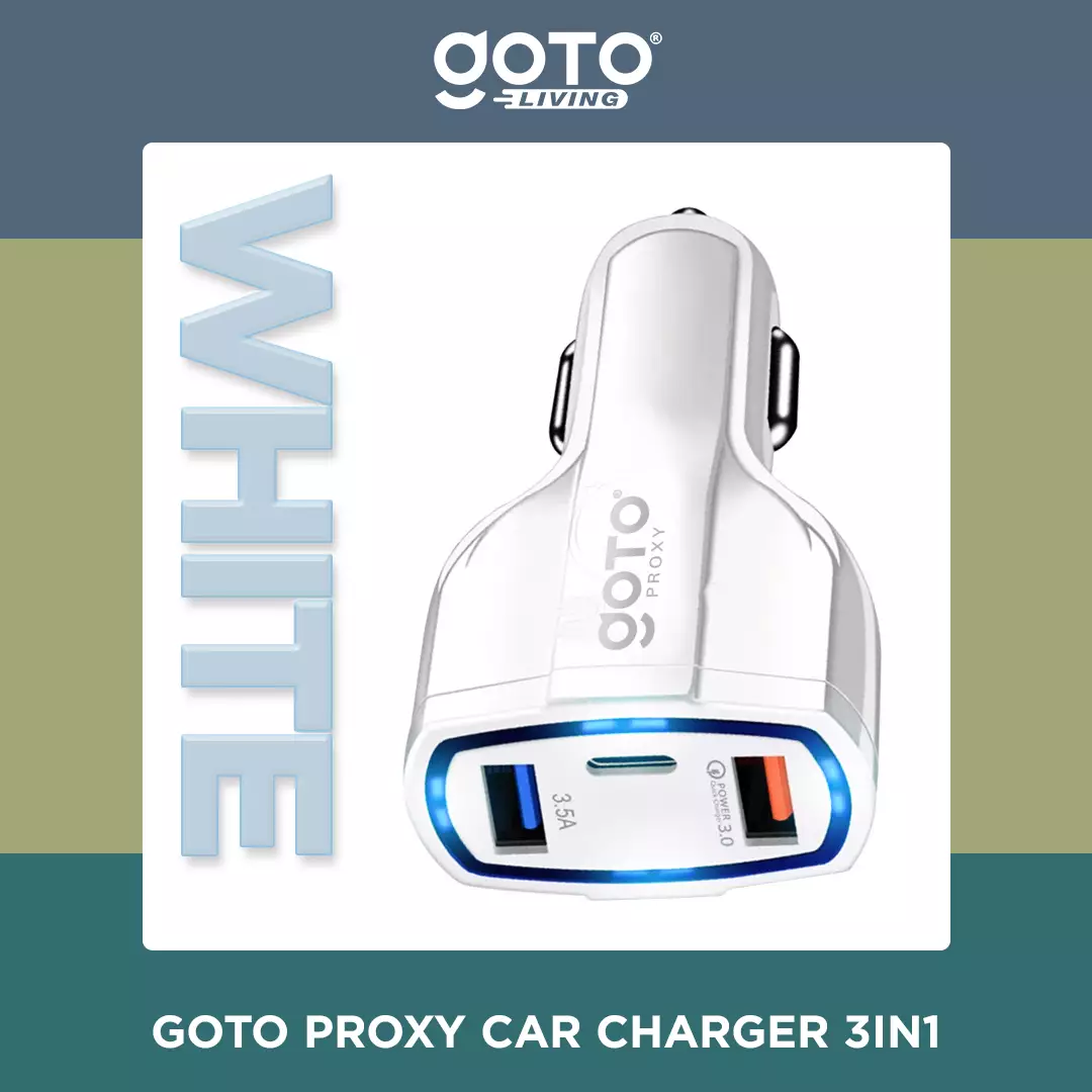 Jual Goto Living Goto Proxy Adaptor Charger Mobil Fast Charging 3 In 1 Usb Type C Original 2025