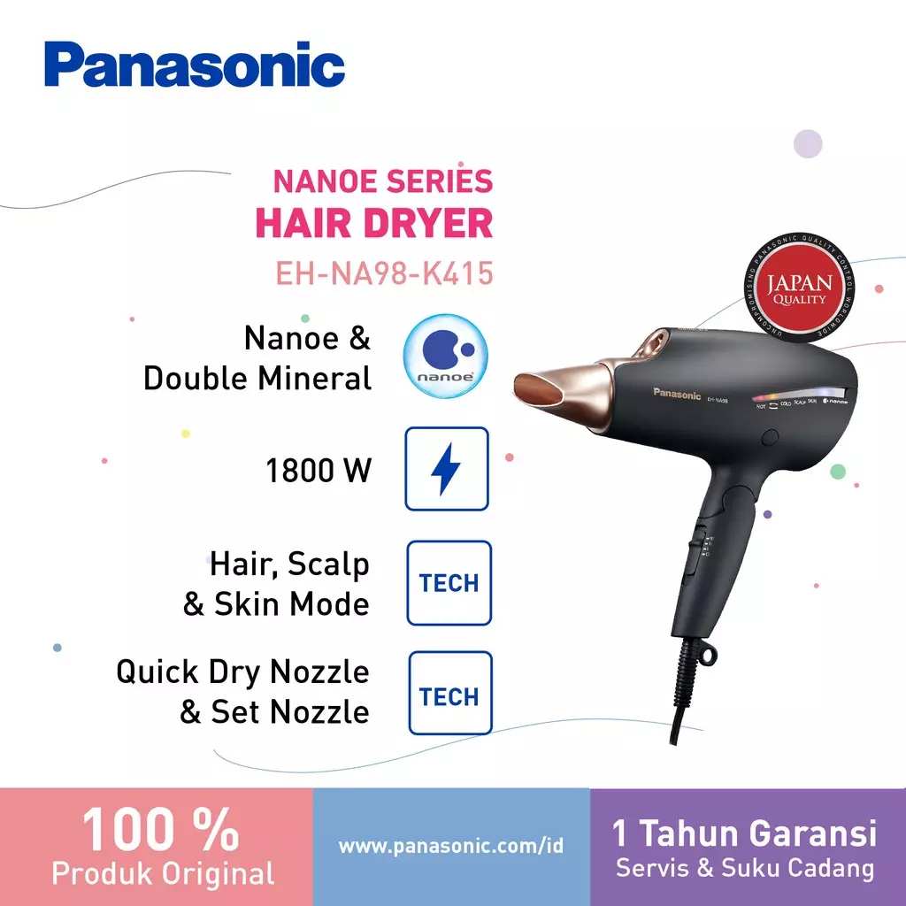 Jual Panasonic Panasonic Nanoe & Ion Double Mineral Hair Dryer NA98 ...