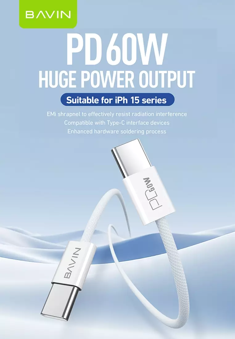 Buy BAVIN CB325 60W PD Fast Charging Data Cable Widely Supported iPhone 15 Pro Max Series 2 ...