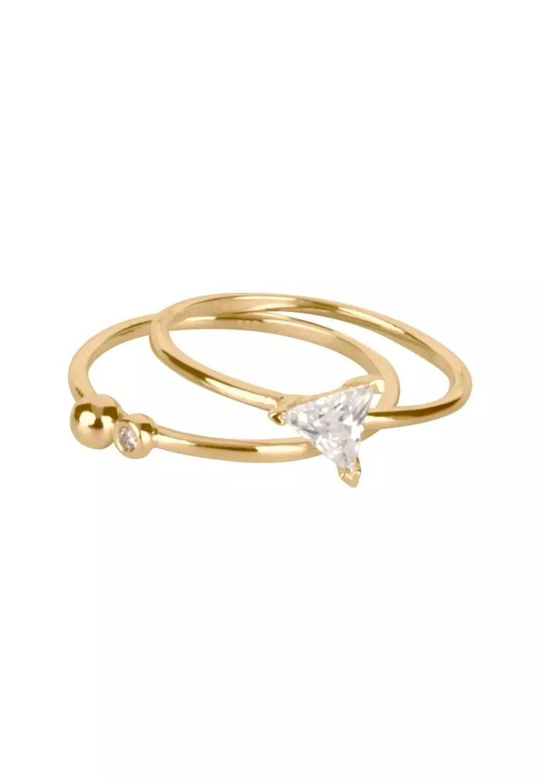 Buy Foundry Triangle Cut Stacker Ring 14k Gold 2025 Online | ZALORA Philippines