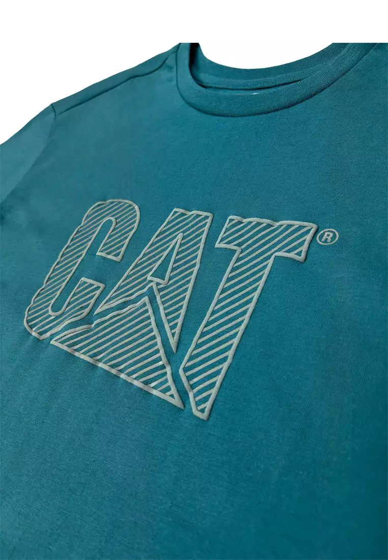 Buy Caterpillar Men's CAT Logo Tee - Dragonfly-Sagebrush Stripe ...