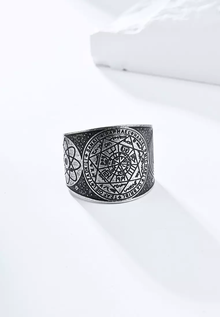 Buy HAPPY FRIDAYS Titanium Steel Heptagram Open Ring JW QF-JZ780 2023 ...