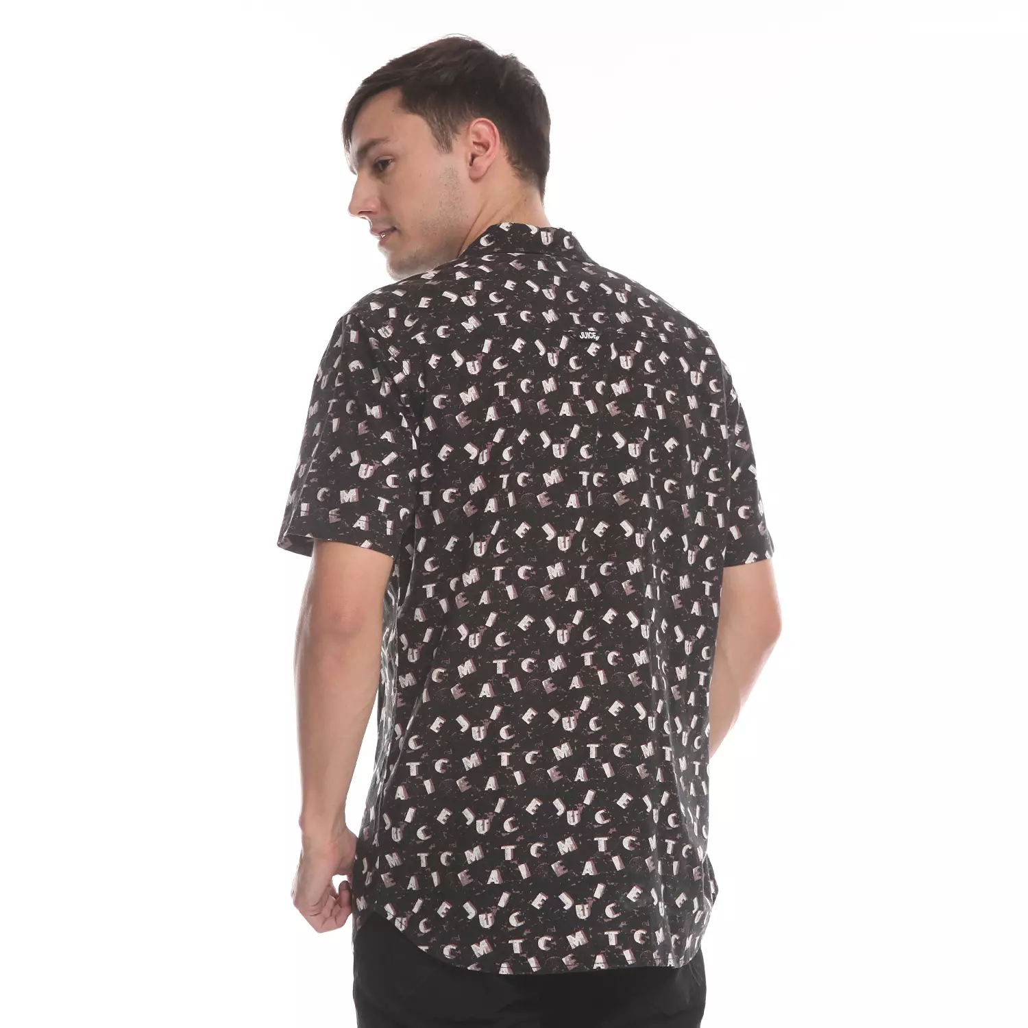Jual Juice Ematic Juice Ematic Kemeja lengan pendek pria Hitam LAYER ...