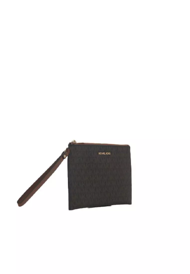 MICHAEL KORS Michael Kors Jet Set Travel Large Signature Logo Pouch Bag In Brown 35T4GTVW3B 2024 ...