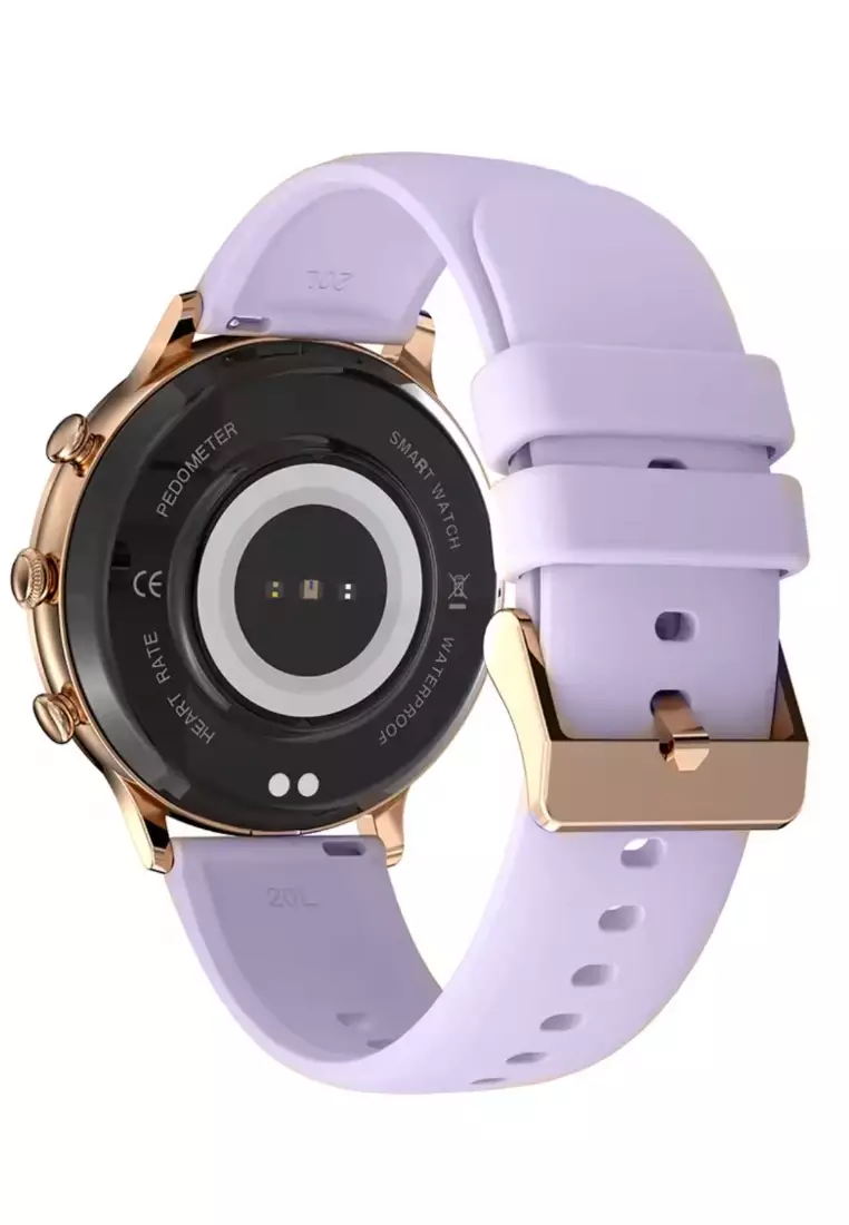Buy EGLANTINE Ladies Smart Watch Paved with Crystals, Silicone Strap ...