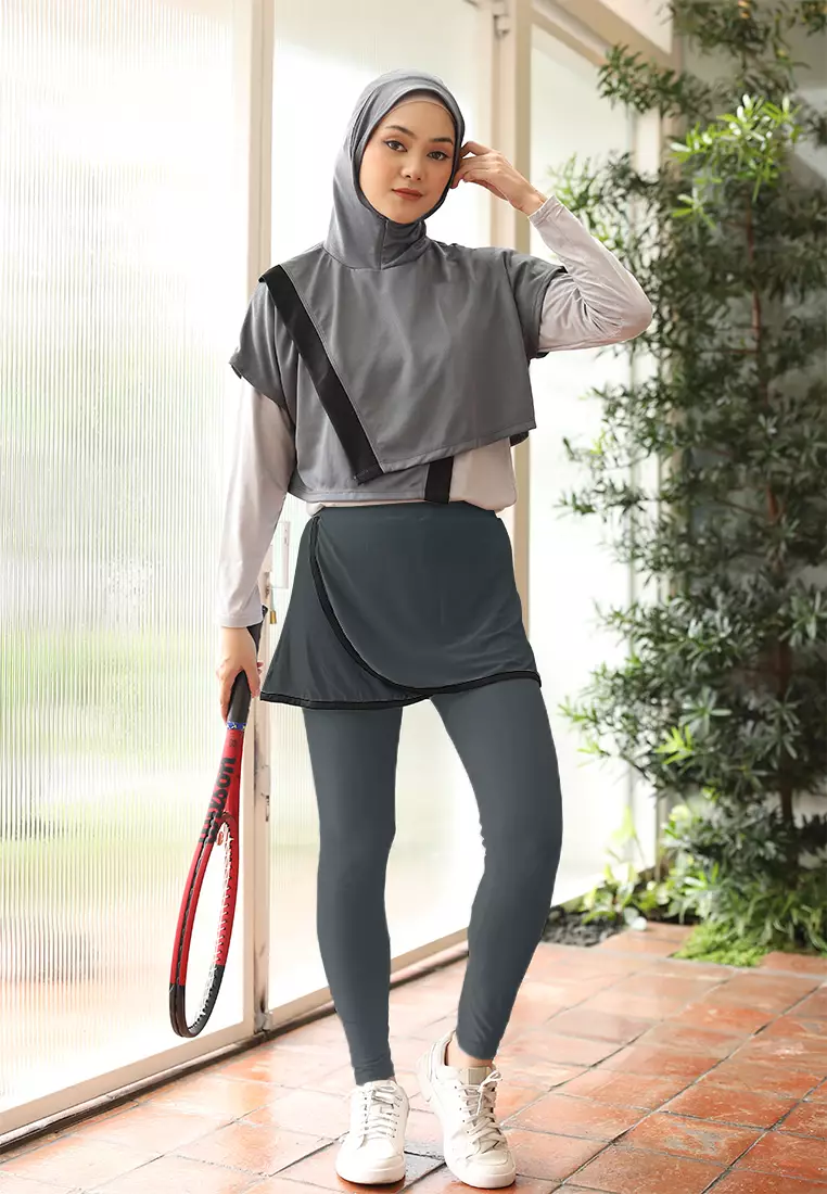 Jual zelena Zelena - Legging Rok Olahraga Wanita Tenis Padel - Stormy Grey - XL Original 2025 ...