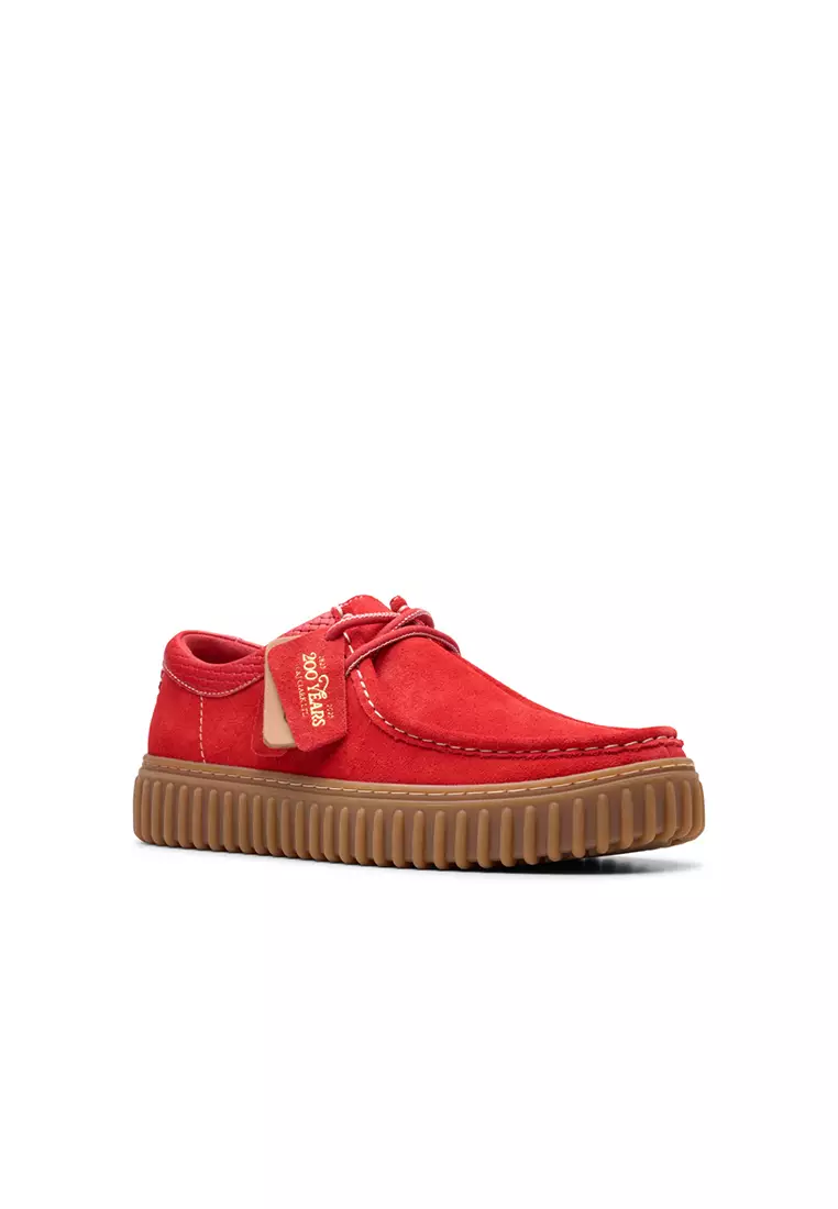 Buy CLARKS Mens Torhill Lo Sneakers - Red Suede 2025 Online | ZALORA