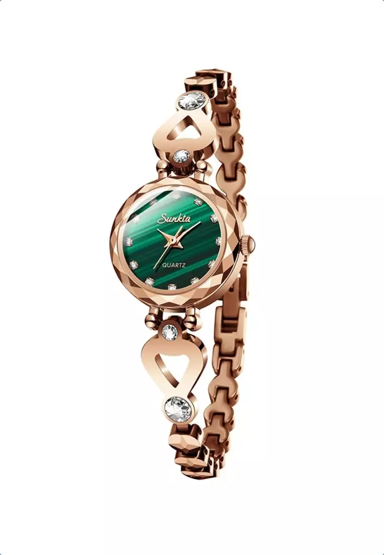 LIGE SUNKTA Ladies Quartz Watch, 23mm, IP Rose Gold Stainless Steel ...