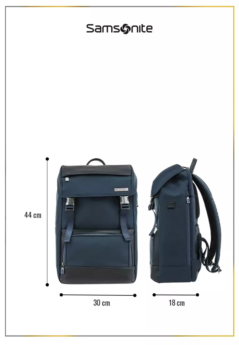 Jual Samsonite Samsonite Sefton Backpack W/ Flap - Navy Original 2024 ...