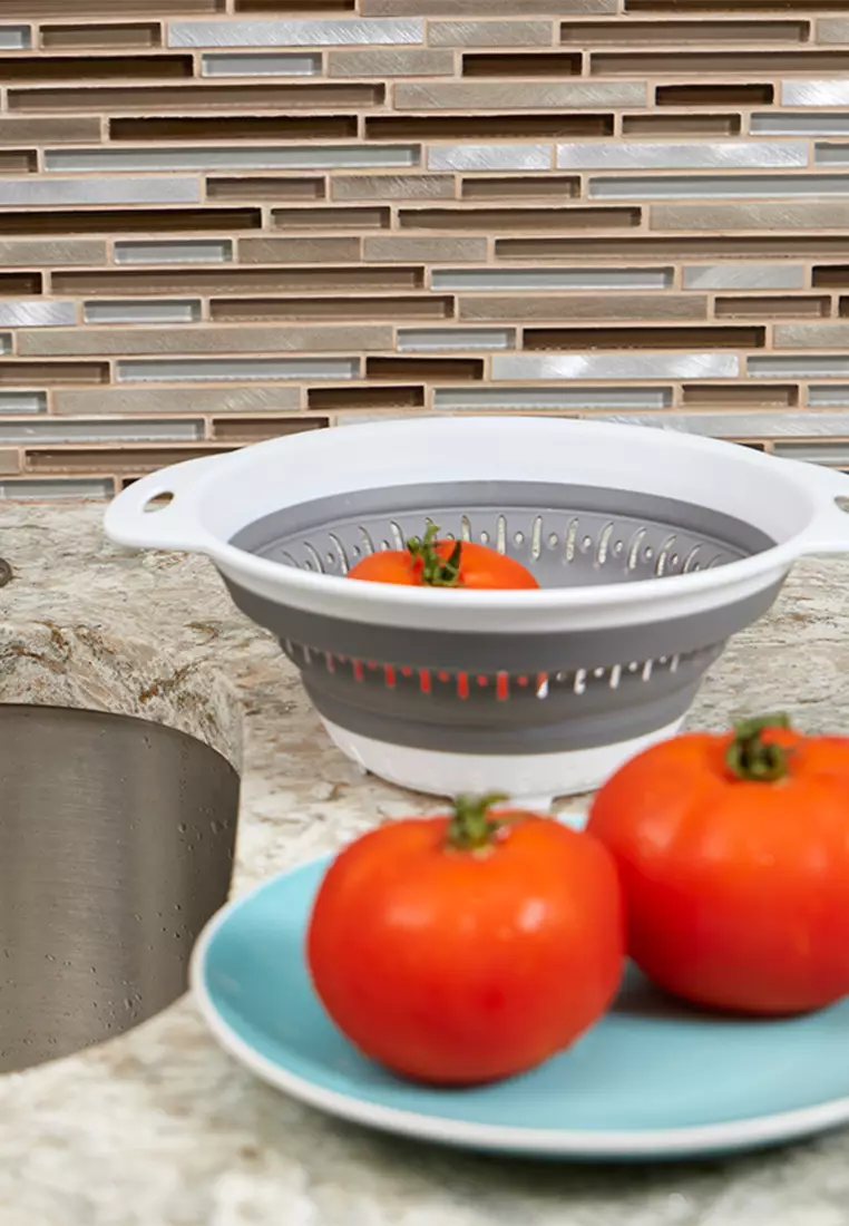 Buy MakeRoom Home Basics Small Collapsible Colander, Grey 2024 Online ...