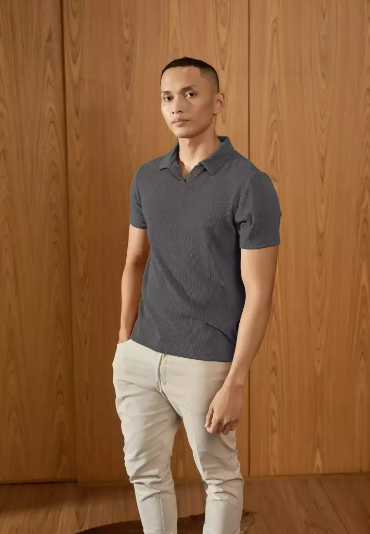 Jual Kale Clothing Kale VICO Dark Grey / Polo Shirt Pria / Atasan Kaos ...