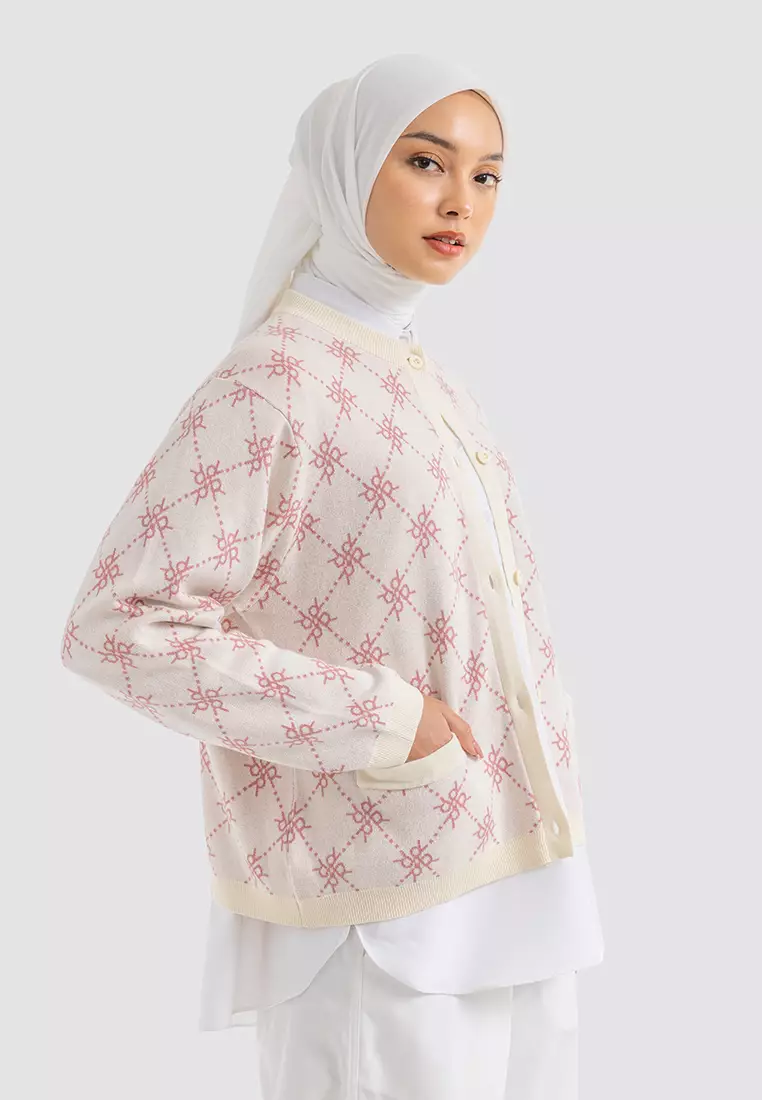Jual Riamiranda Ria Miranda Dusty Pink Athar Knit Outer Original 2024 ...