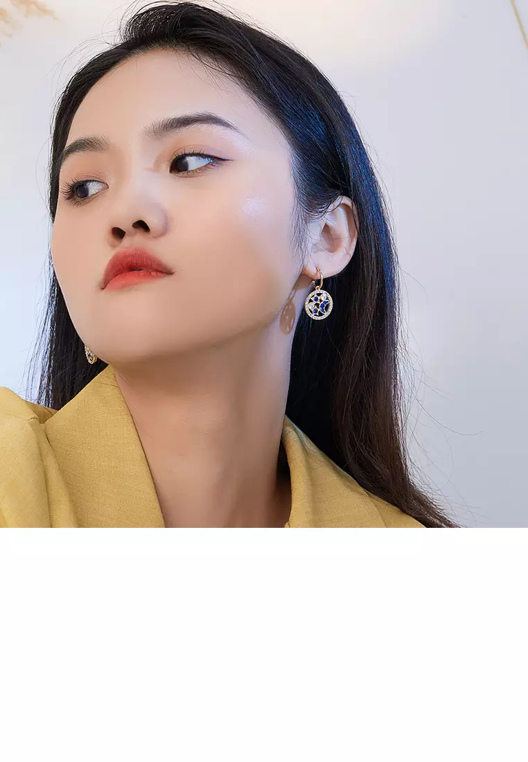 Buy Mooclife Fashion Bright Plated Gold Geometric Round Star Moon ...