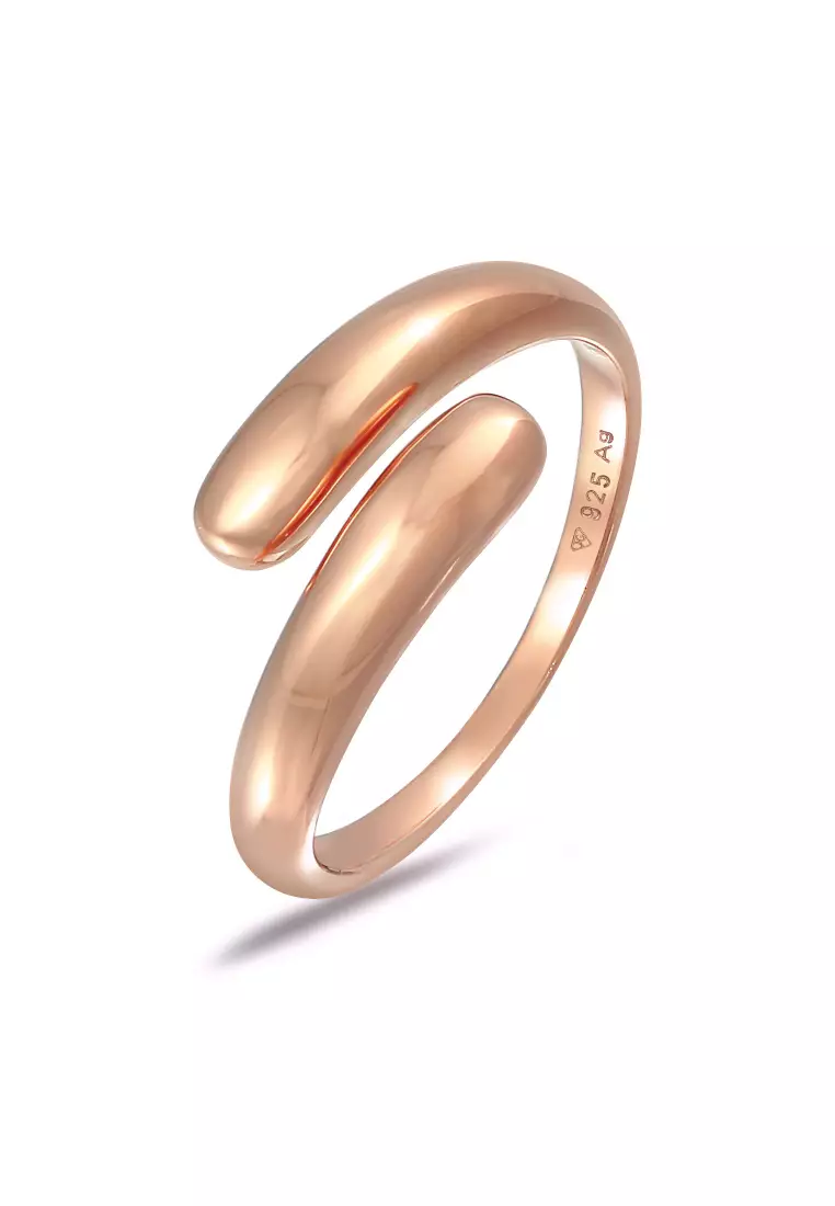 Buy ELLI GERMANY Open Wrap Ring – Rose Gold-Plated Silver 2026 Online ...