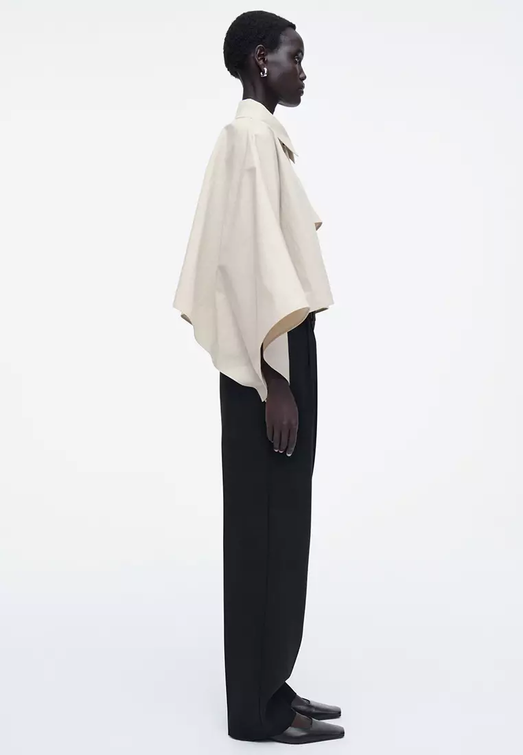 Buy COS Oversized Cropped Trench Coat Cape 2025 Online | ZALORA Philippines