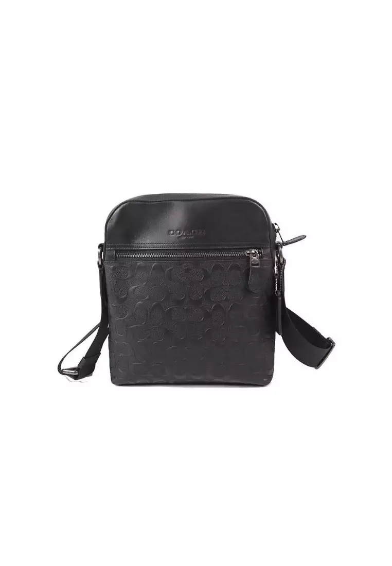 Buy Coach Coach Signature Houston 4009 Flight Crossbody Bag In Black ...