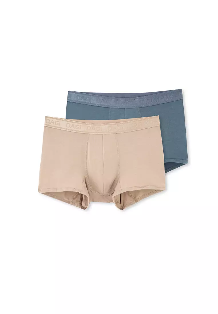 Buy DAGİ 2-Pack Beige-Indigo Basic Boxer, Regular Fit, Underwear for Men Online | ZALORA Malaysia