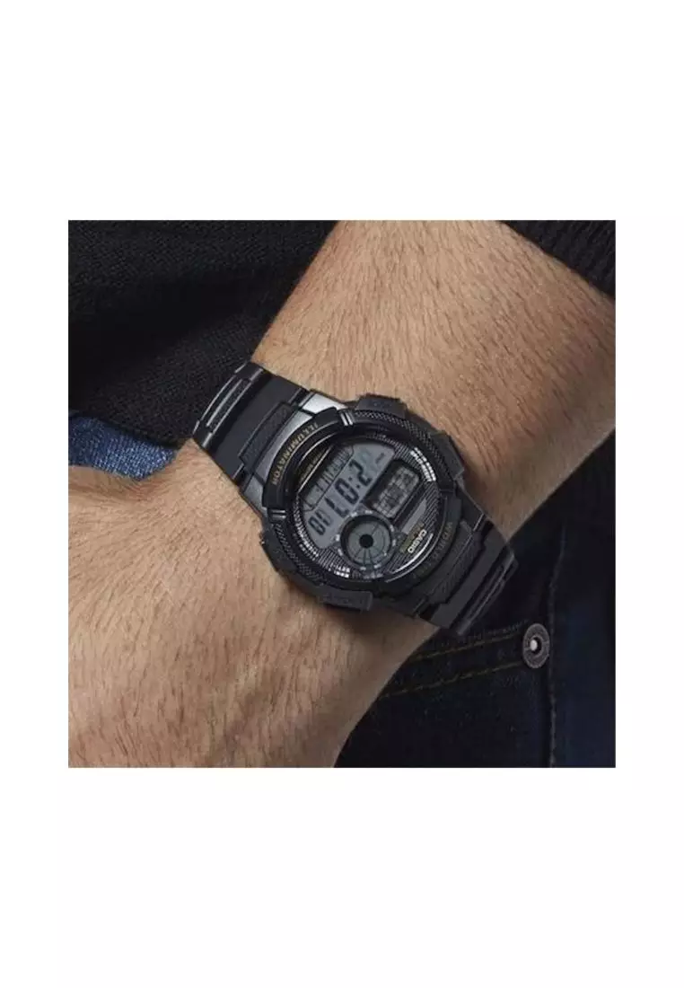 Casio Watches Men's Digital AE-1000W-1AV Black Resin Band Sport Watch ...