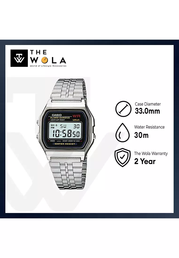 Buy Casio Vintage Men Digital Watch A159W-N1 Silver Stainless Steel ...
