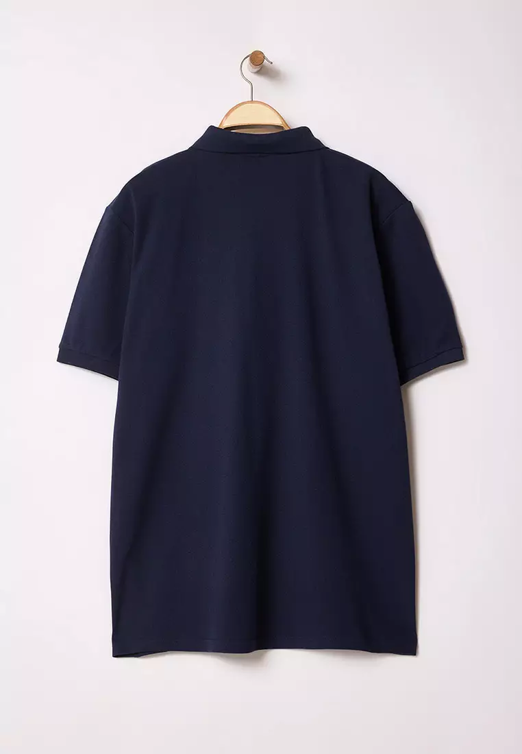 Buy Trendyol Plus Size Polo Neck T-Shirt With Dark Blue Embroidery ...