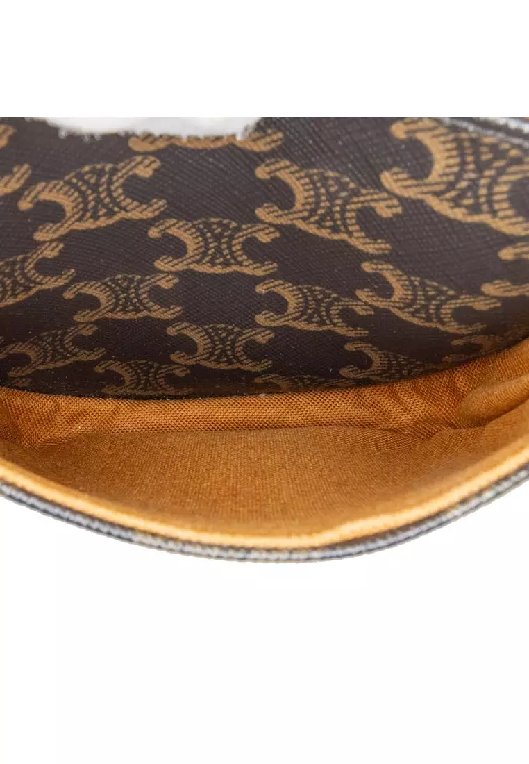 Buy CELINE Pre-Loved Celine Medium Triomphe Coated Canvas Folco ...