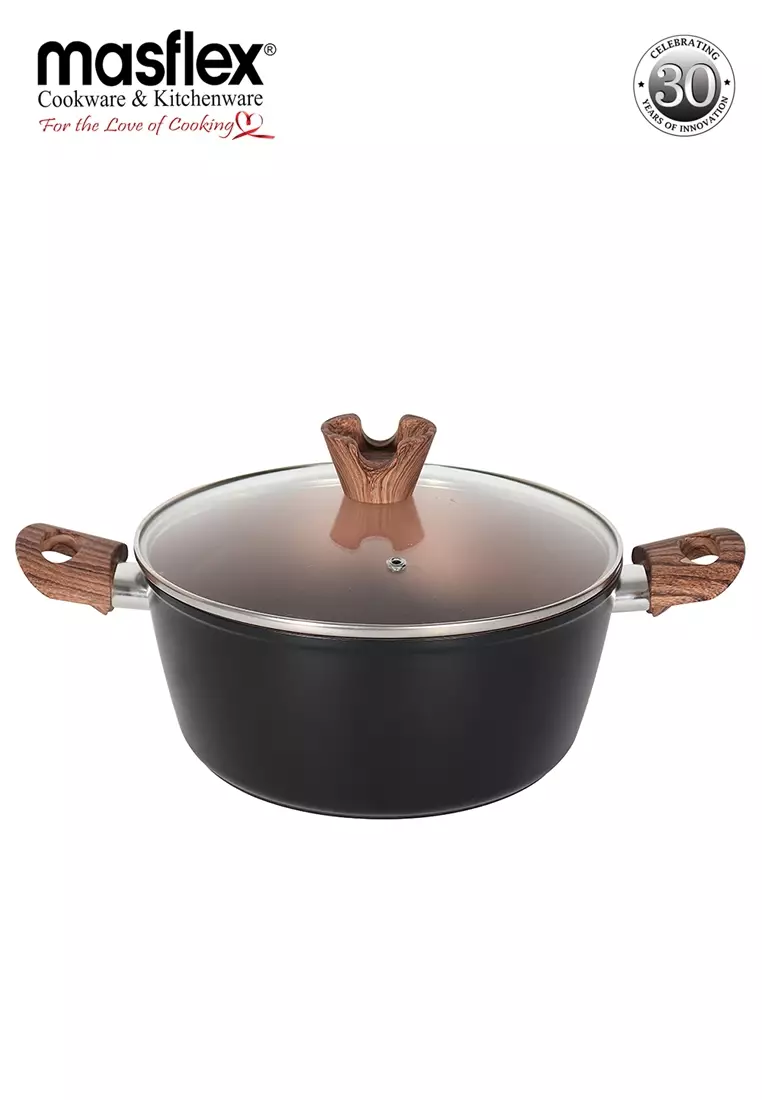 Buy Masflex Masflex 24cm | 3.86L Pecan Induction Casserole with Glass ...
