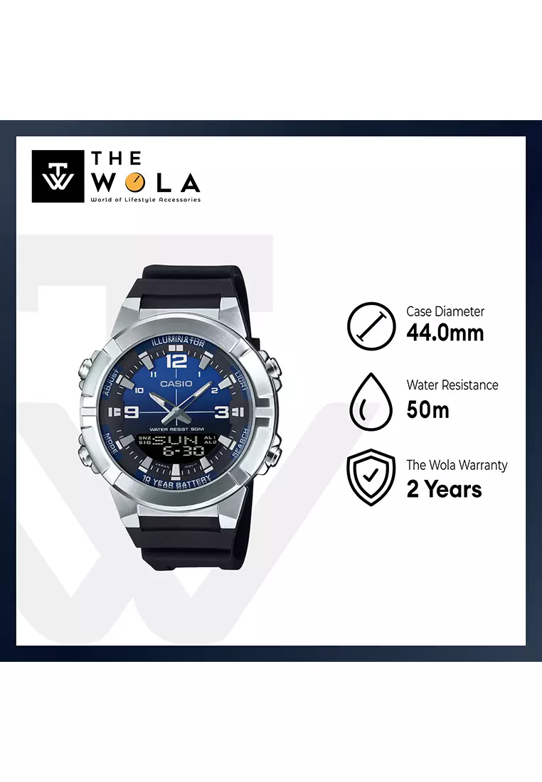線上選購 Casio AMW-870A-2AV Men Analog-Digital Watch Black Resin Strap (PP ...