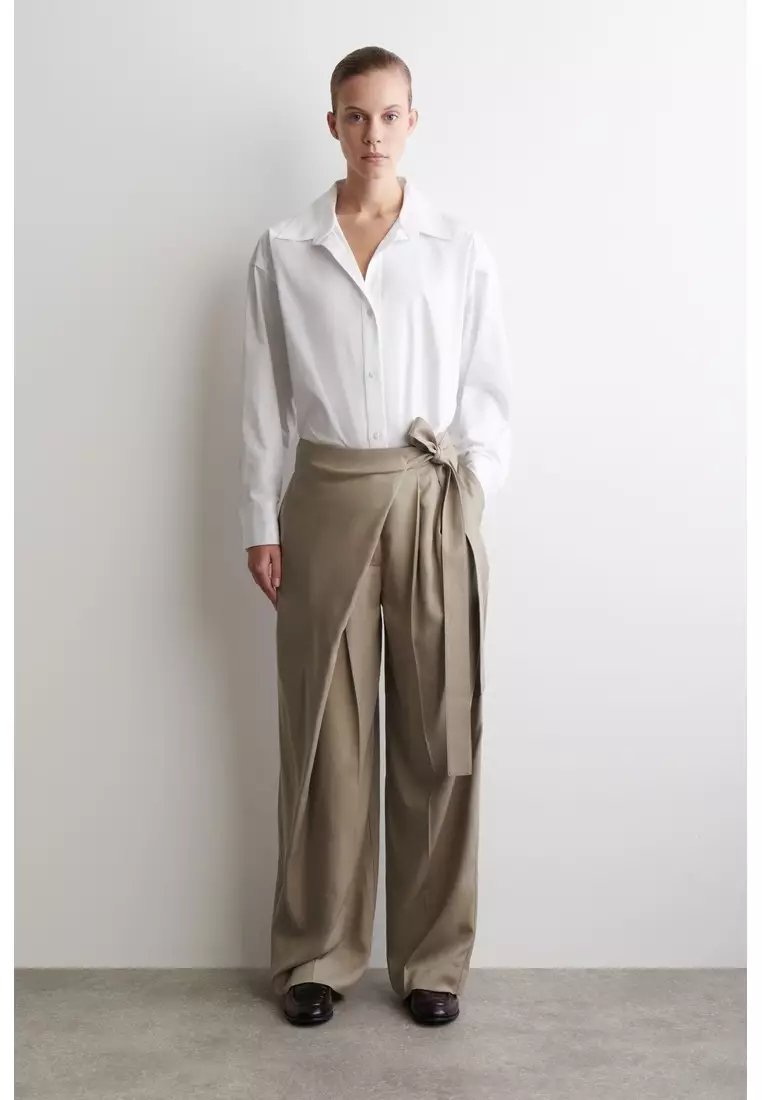 Buy COS FLUID WRAP-FRONT TROUSERS Online | ZALORA Malaysia