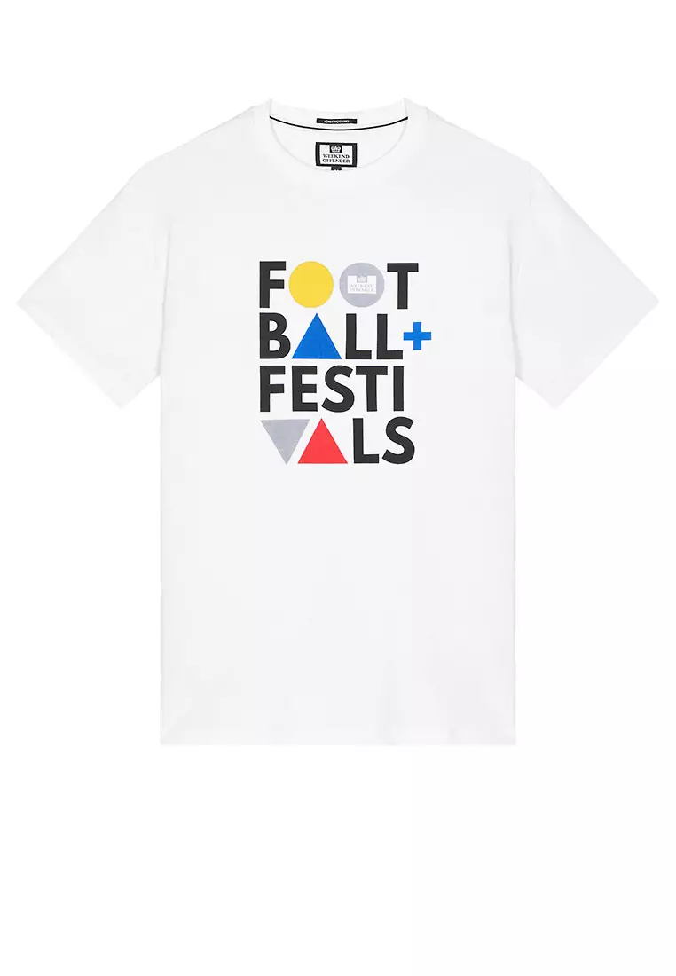 Buy Weekend Offender MENS WHITE FOOTBALL + FESTIVALS TEE GRAPHIC TEE ...