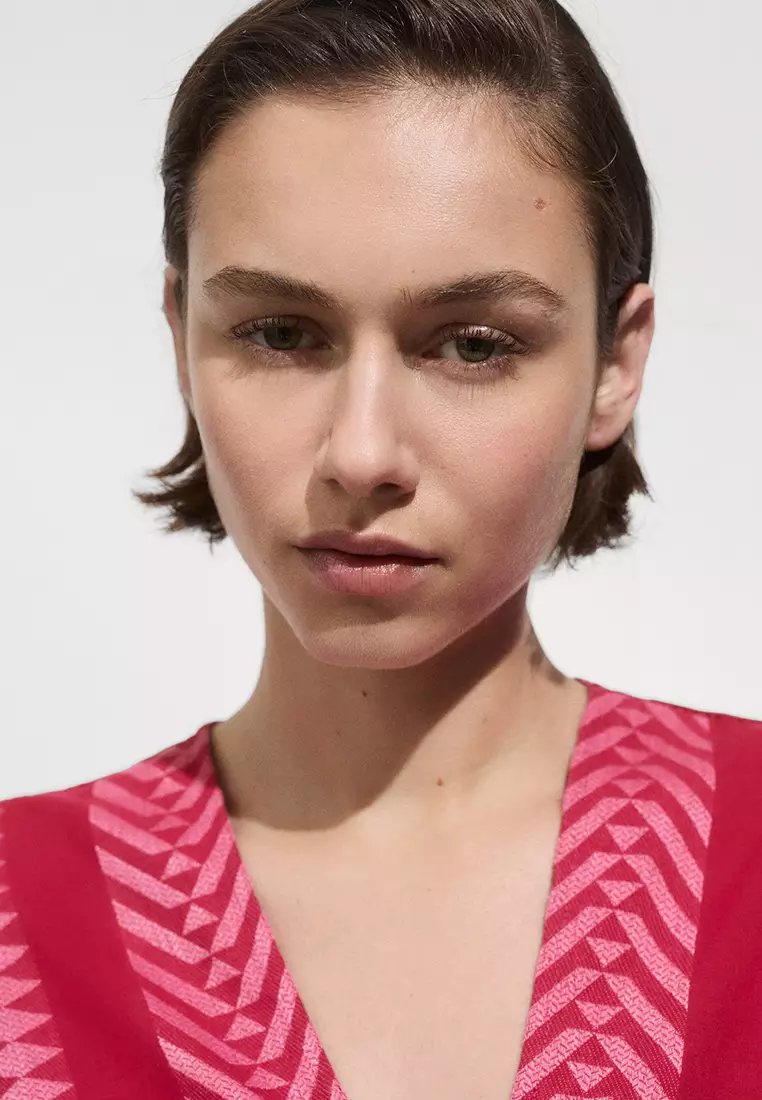 Buy Mango Geometric Print Midi Dress 2024 Online | ZALORA Philippines