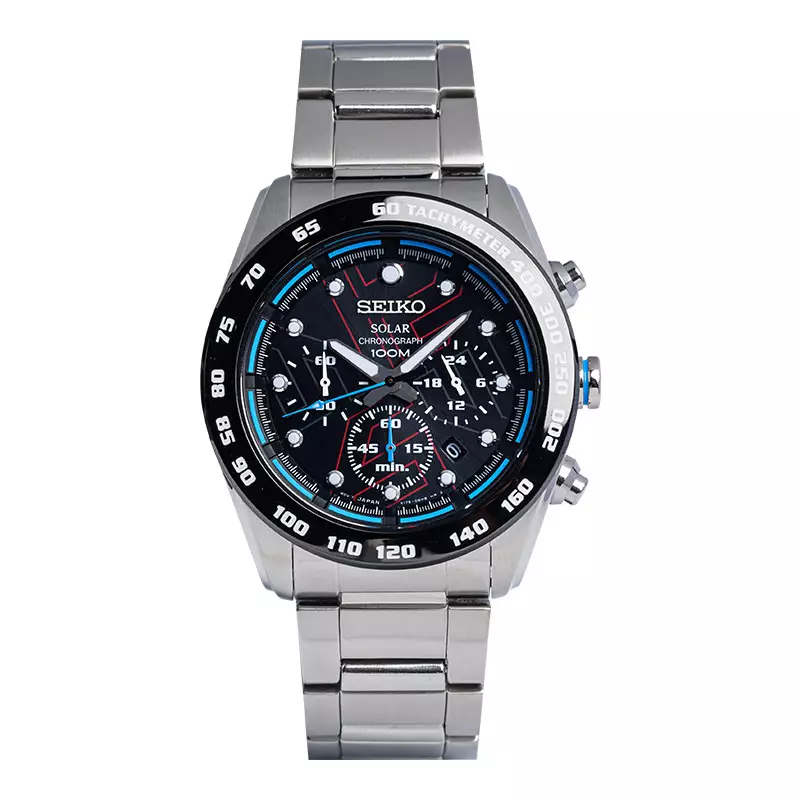 Jual Seiko Jam Tangan Pria Seiko Solar SSC123P1 Chronograph Black Dial ...